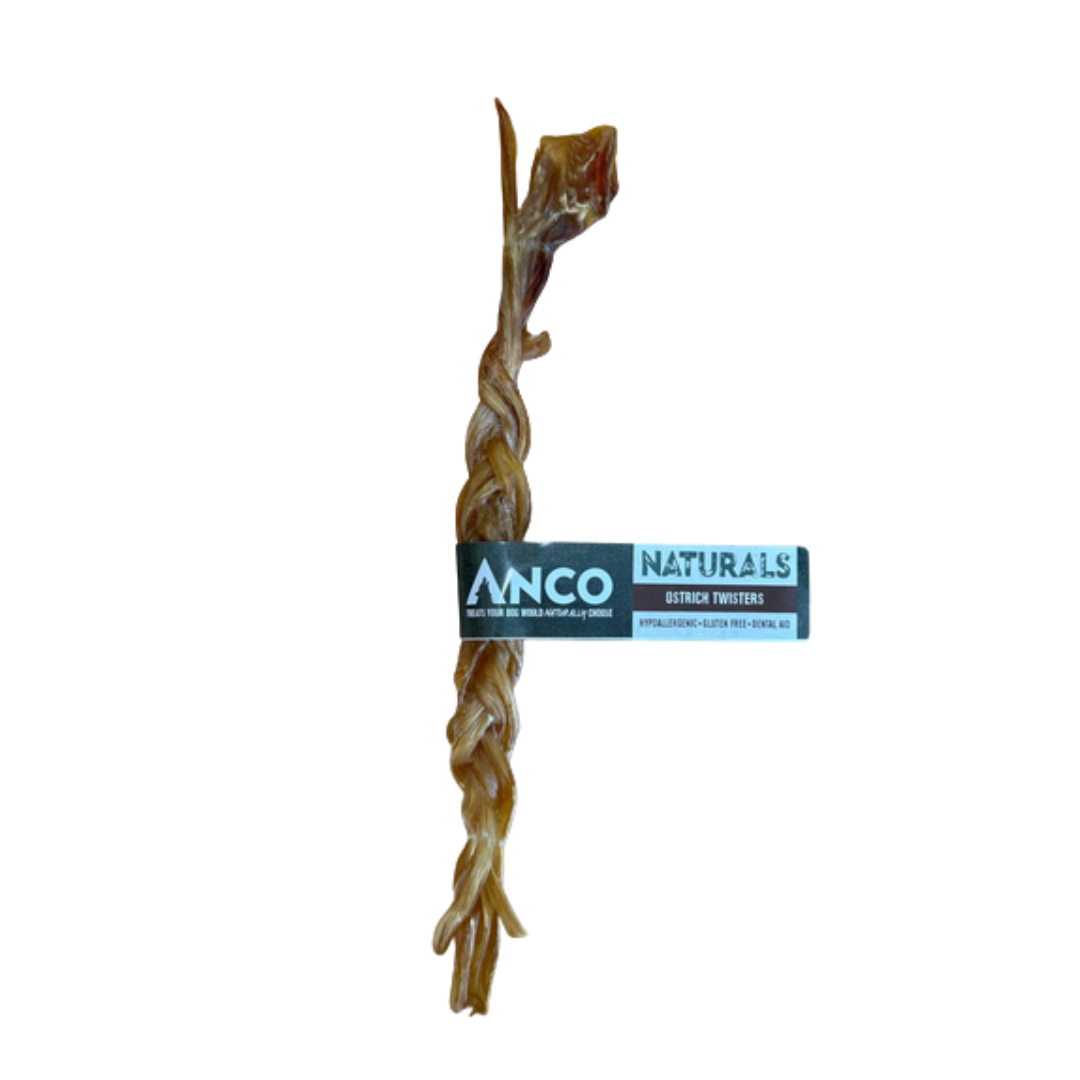 Anco Naturals Ostrich Tendon Twister - Natural, Hypoallergenic & Low-F ...