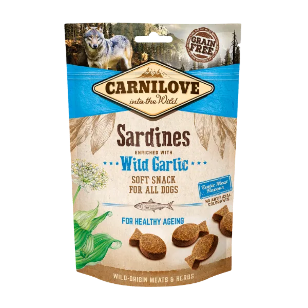 Carnilove Sardines Enriched with Wild Garlic Soft Treats for Dogs ...