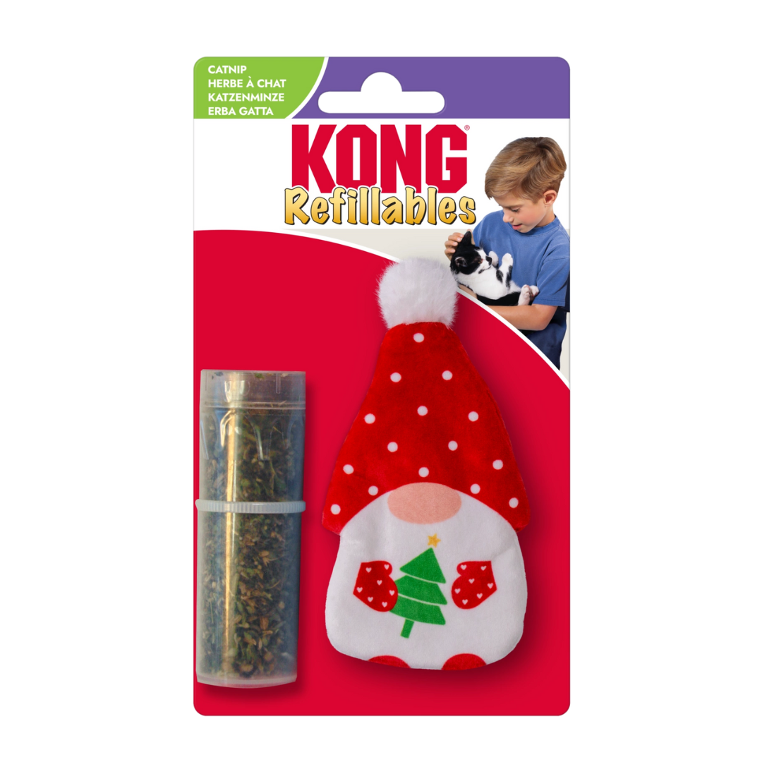 KONG Holiday Refillables Gnome for Endless Fun - Brown's Natural Pet Store
