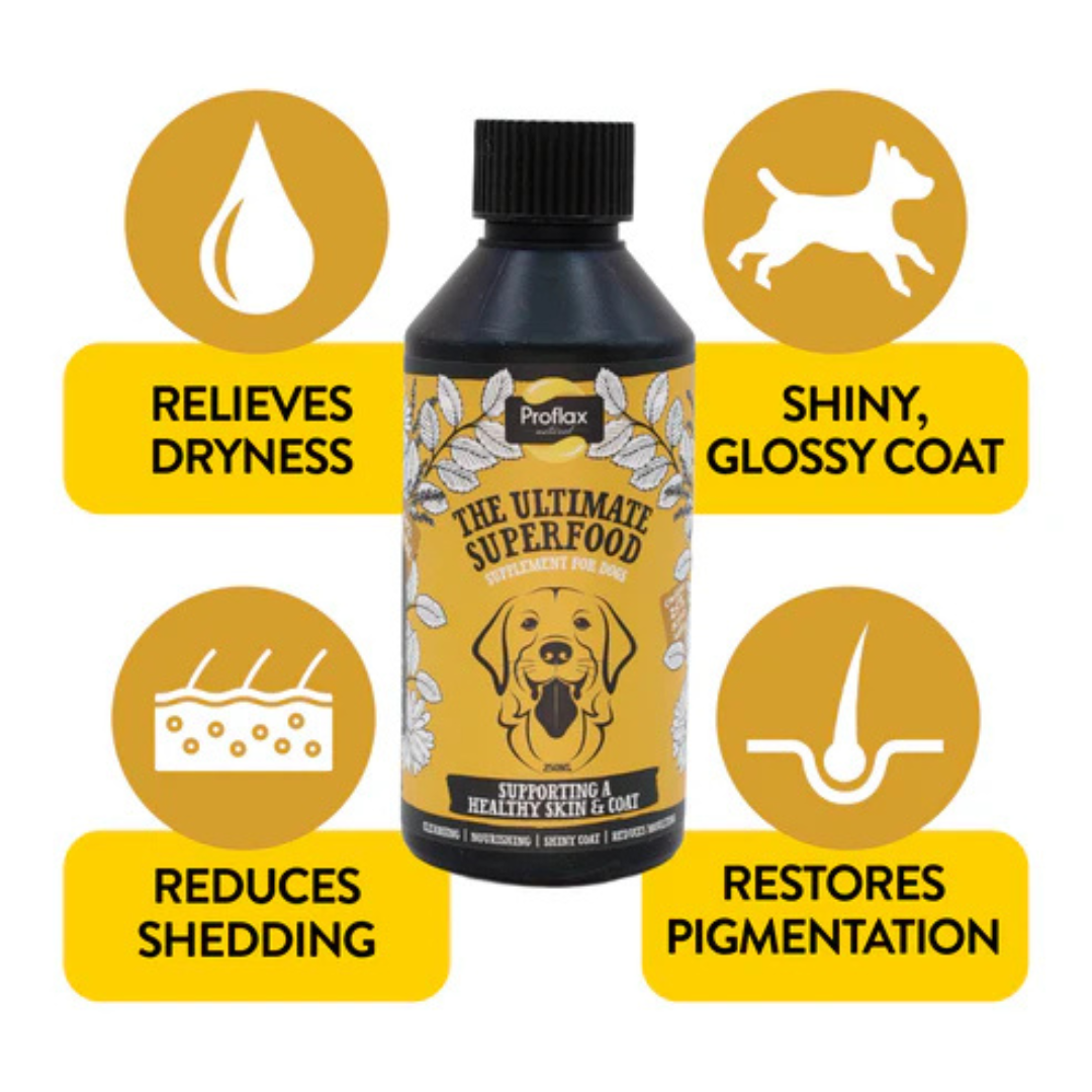 Proflax Skin and Coat Support for Dogs - Omega-Rich Formula - Brown's ...