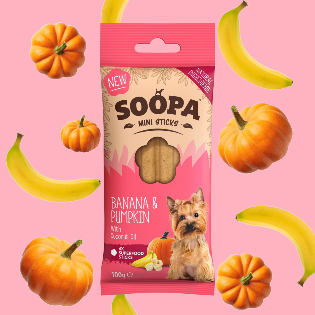 Soopa Banana & Pumpkin Mini Dental Sticks Treats - Brown's Natural Pet ...