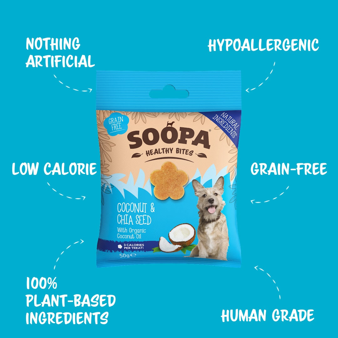 Soopa Coconut & Chia Seed Healthy Bites for Dogs - Brown's Natural Pet ...