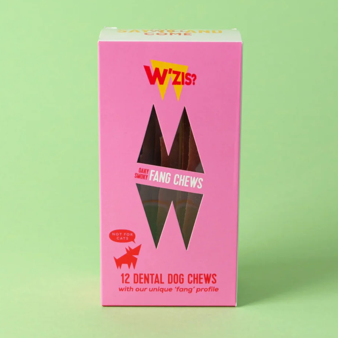 W'zis Smoky Dental Fangs Dog Dental Chews for Fresh Breath - Brown's ...